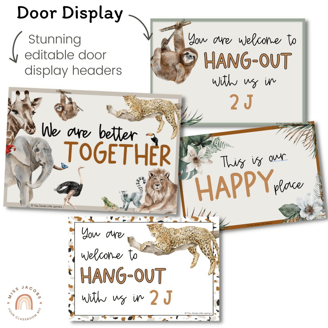 Door Display - Modern Jungle Classroom Decor