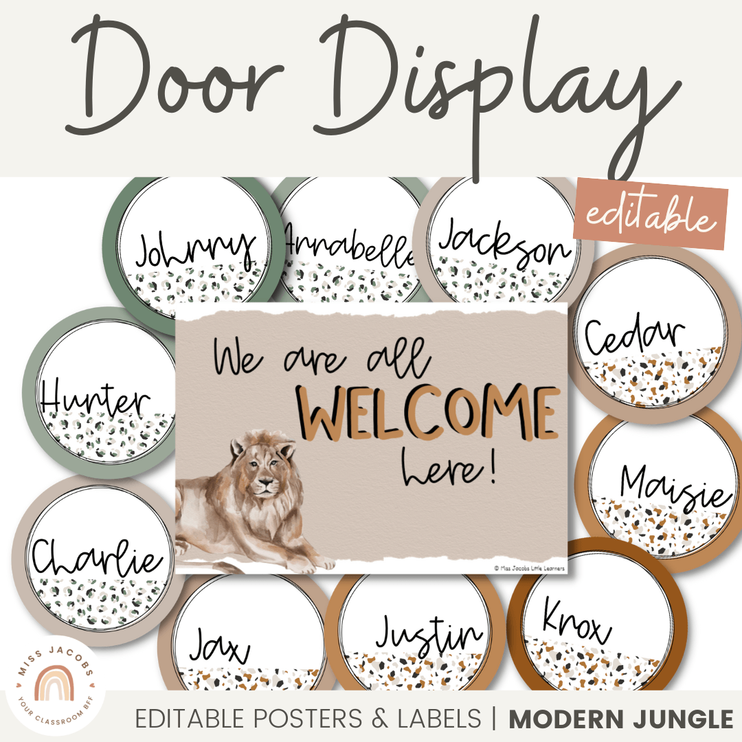 Door Display - Modern Jungle Classroom Decor