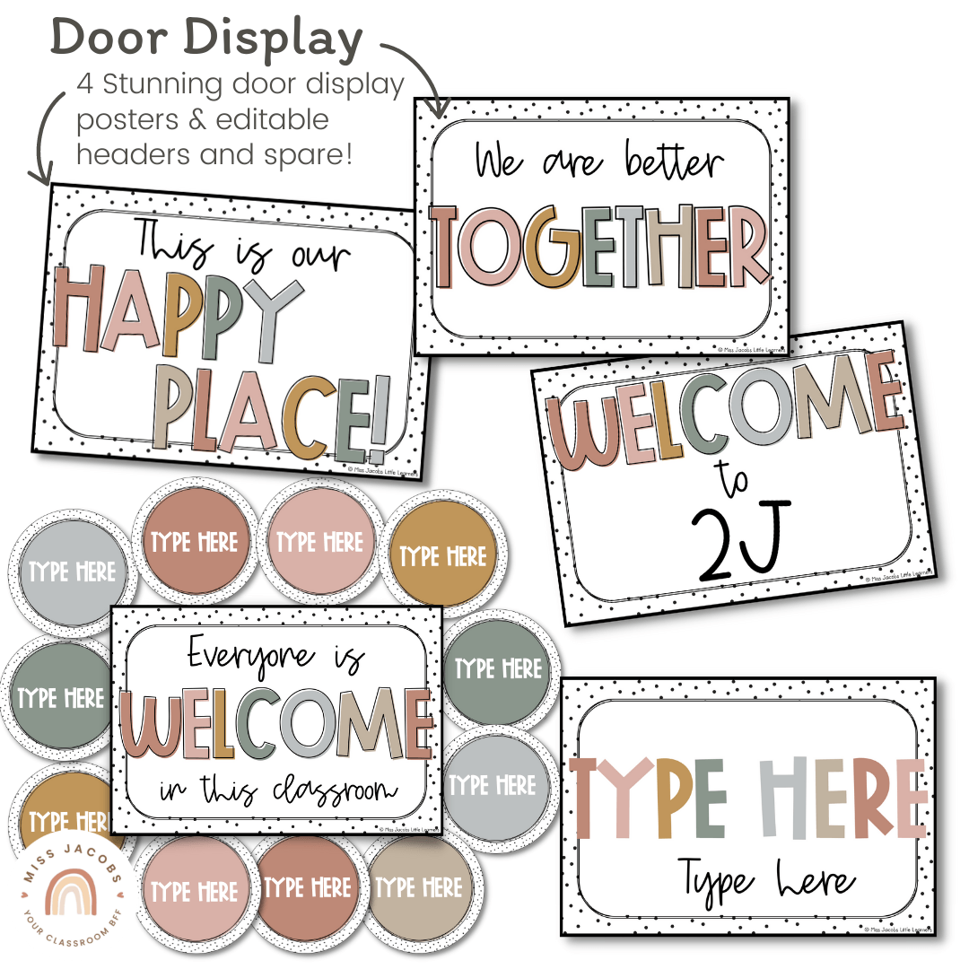 Door Display - Spotty Boho Classroom Decor