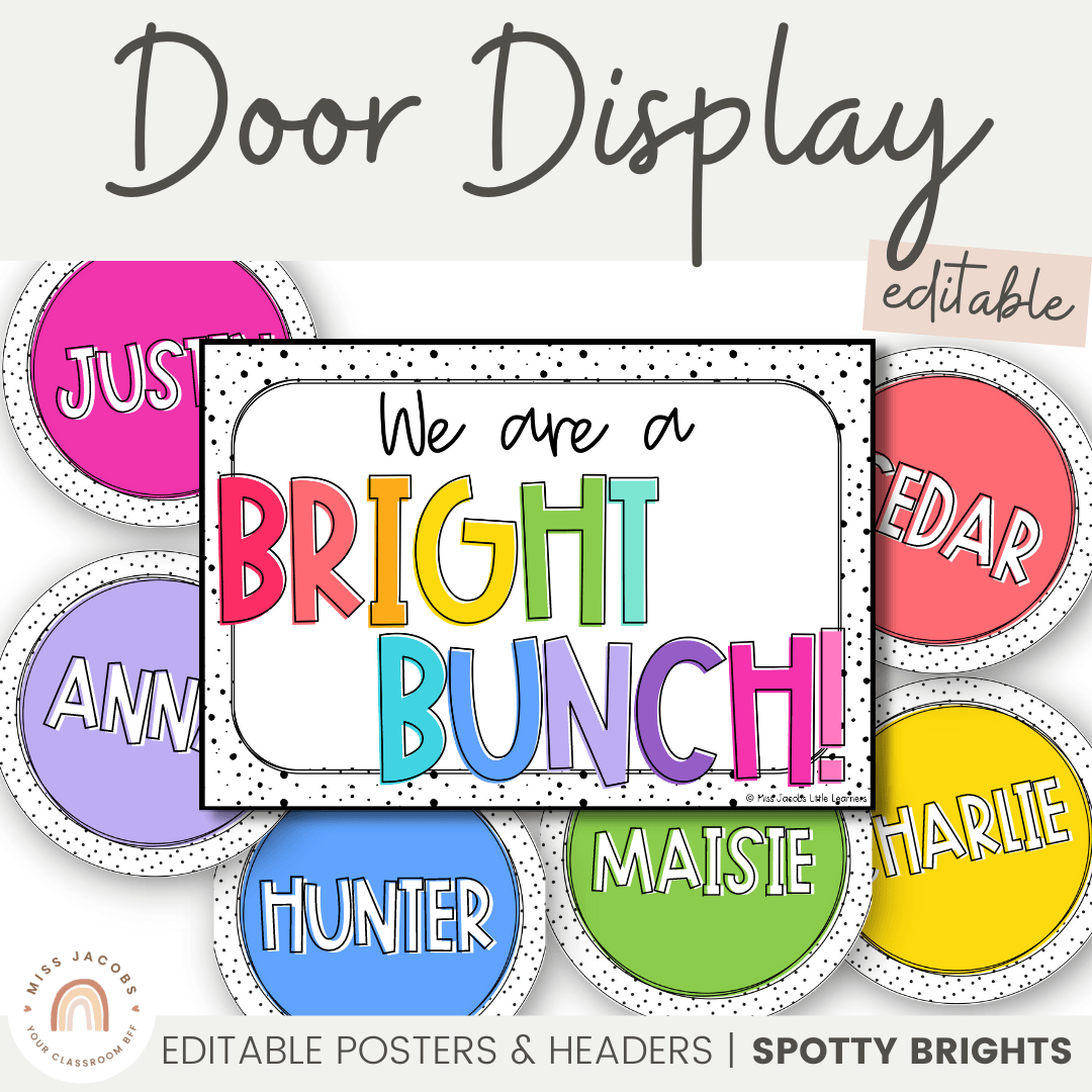 Door Display - Spotty Bright Theme - Miss Jacobs