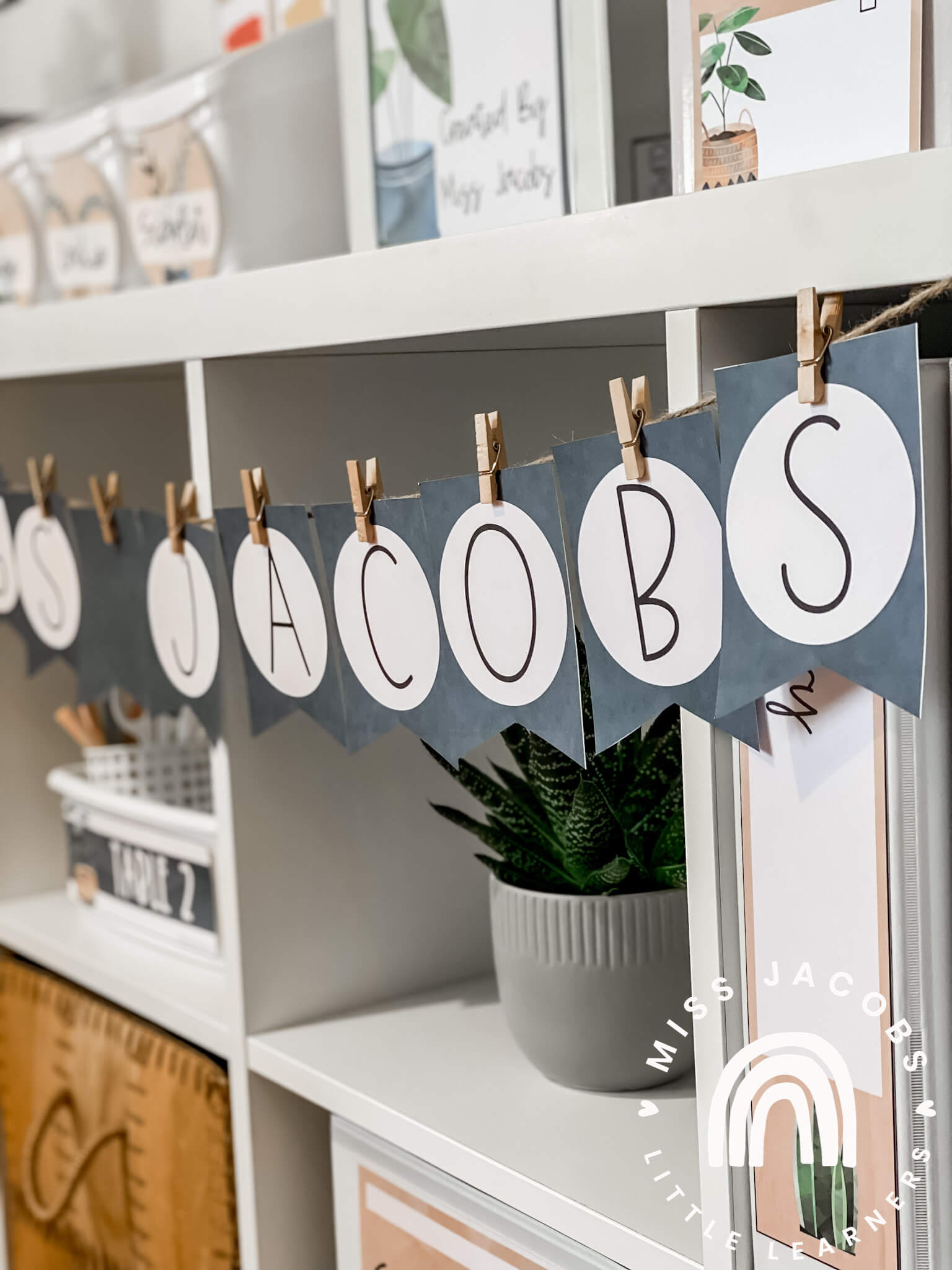 Bunting & Banners - Bulletin Board Letters - Boho Plants Decor – Miss ...