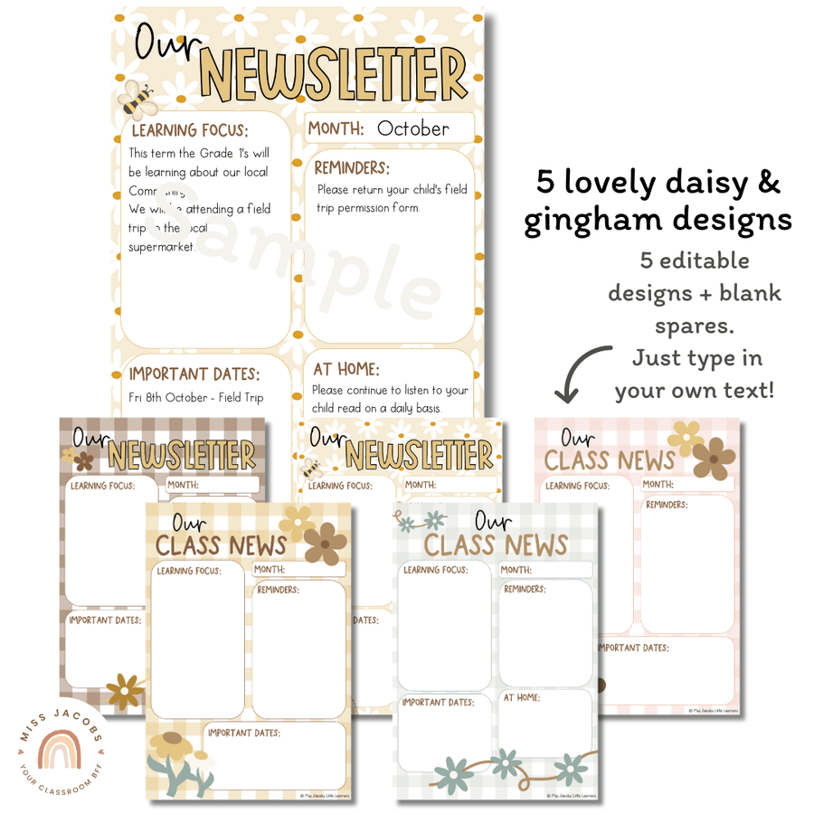 Classroom Newsletter Templates - Miss Jacobs Little Learners