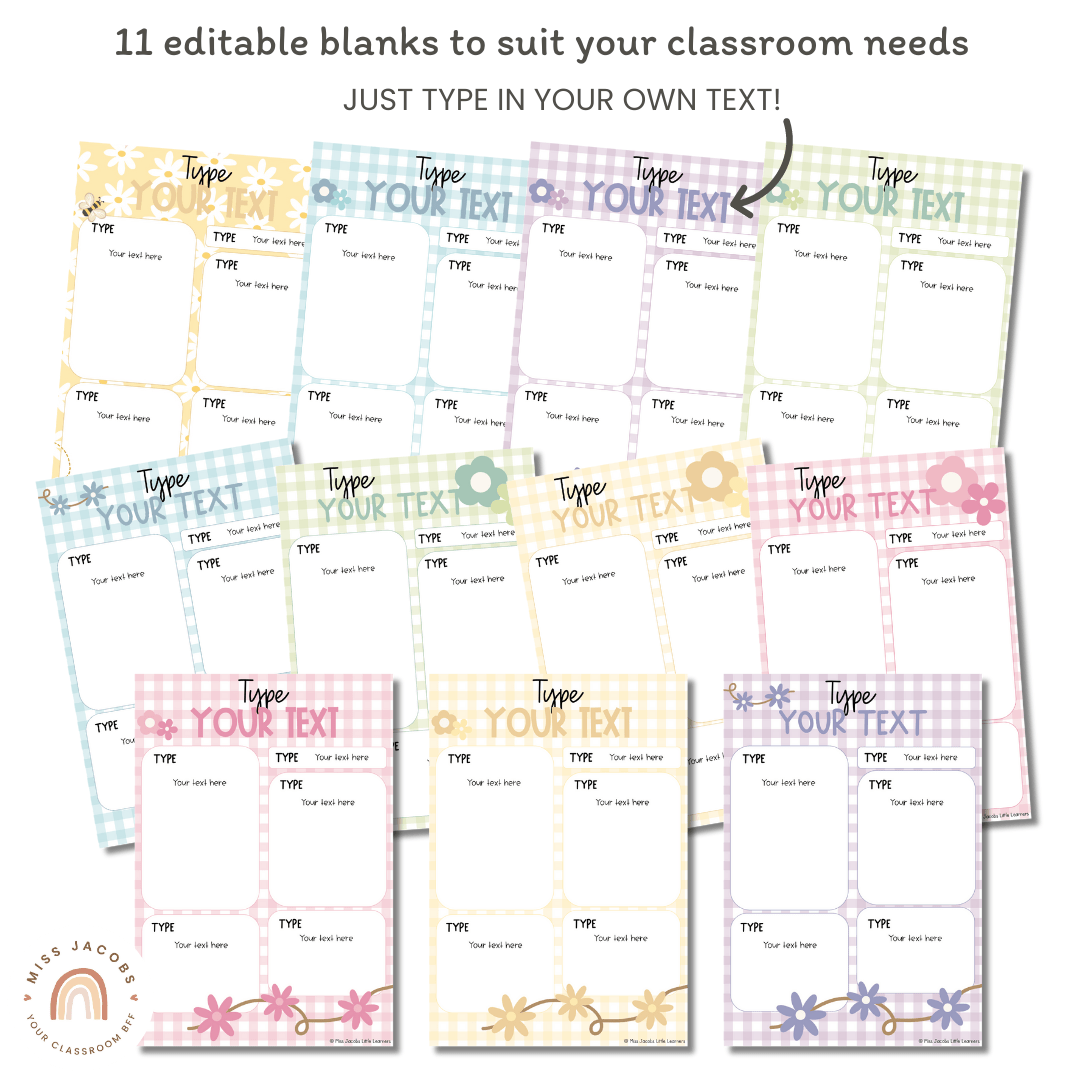 Daisy Gingham Pastels Classroom Newsletter Templates - Default Title ...