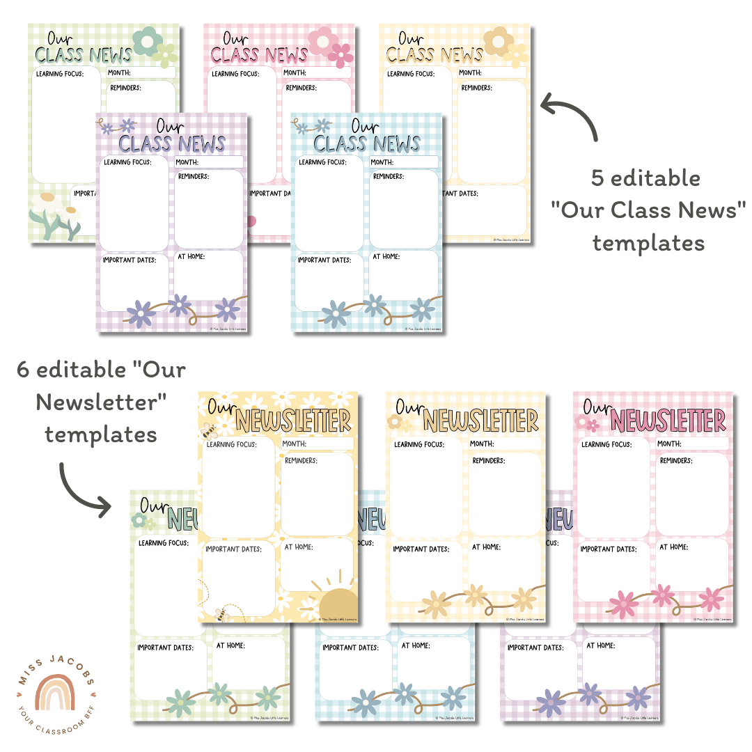 Classroom Newsletter Templates - Miss Jacobs Little Learners