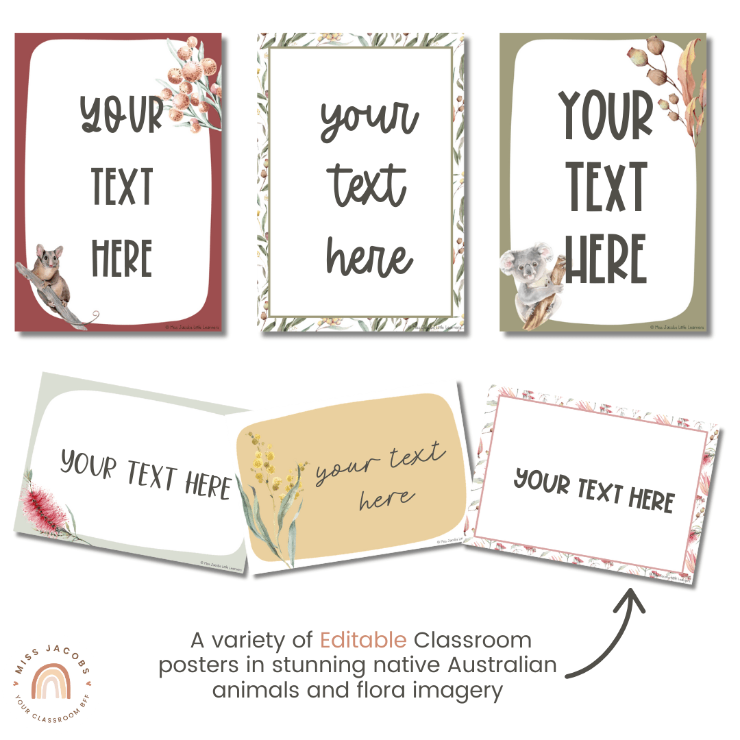 Editable Classroom Posters | Australiana