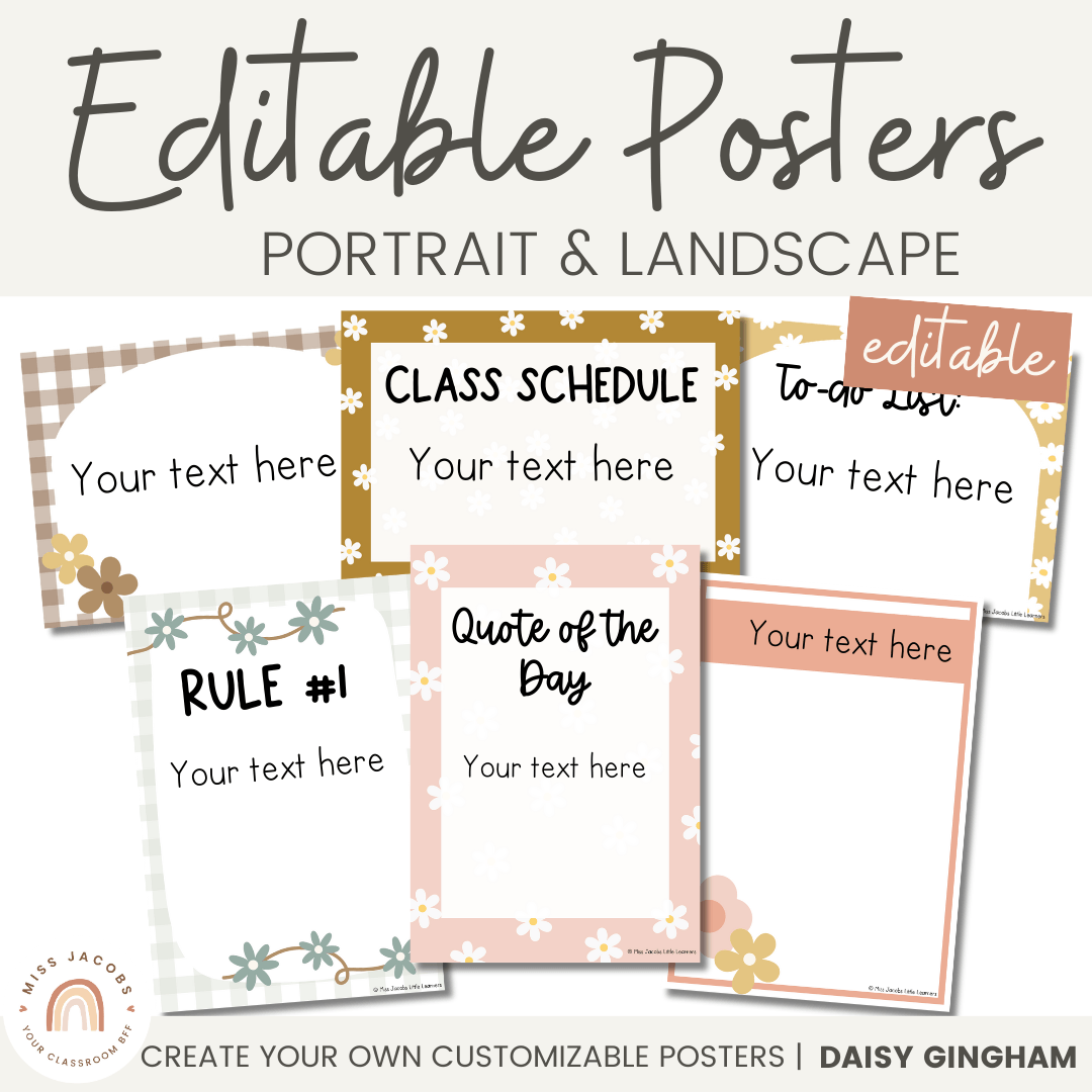 Daisy Gingham Neutrals Theme - Miss Jacobs Little Learners Page 2 ...
