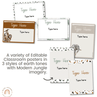 Editable Classroom Posters Templates - Modern Jungle Decor