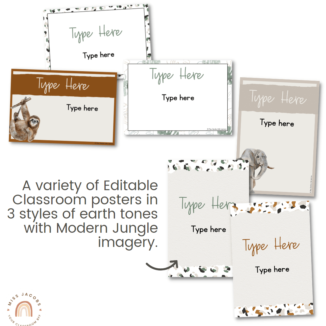 Editable Classroom Posters | MODERN JUNGLE Classroom Decor - Default ...