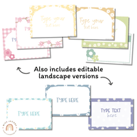 Editable & Customizable Classroom Posters | Daisy Gingham Pastels Clas ...
