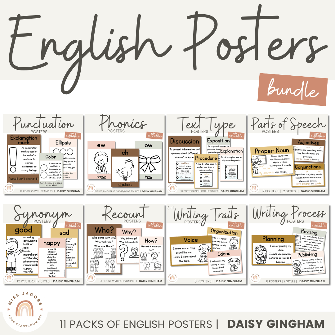 Daisy Gingham Neutrals Theme - Miss Jacobs Little Learners - Miss ...