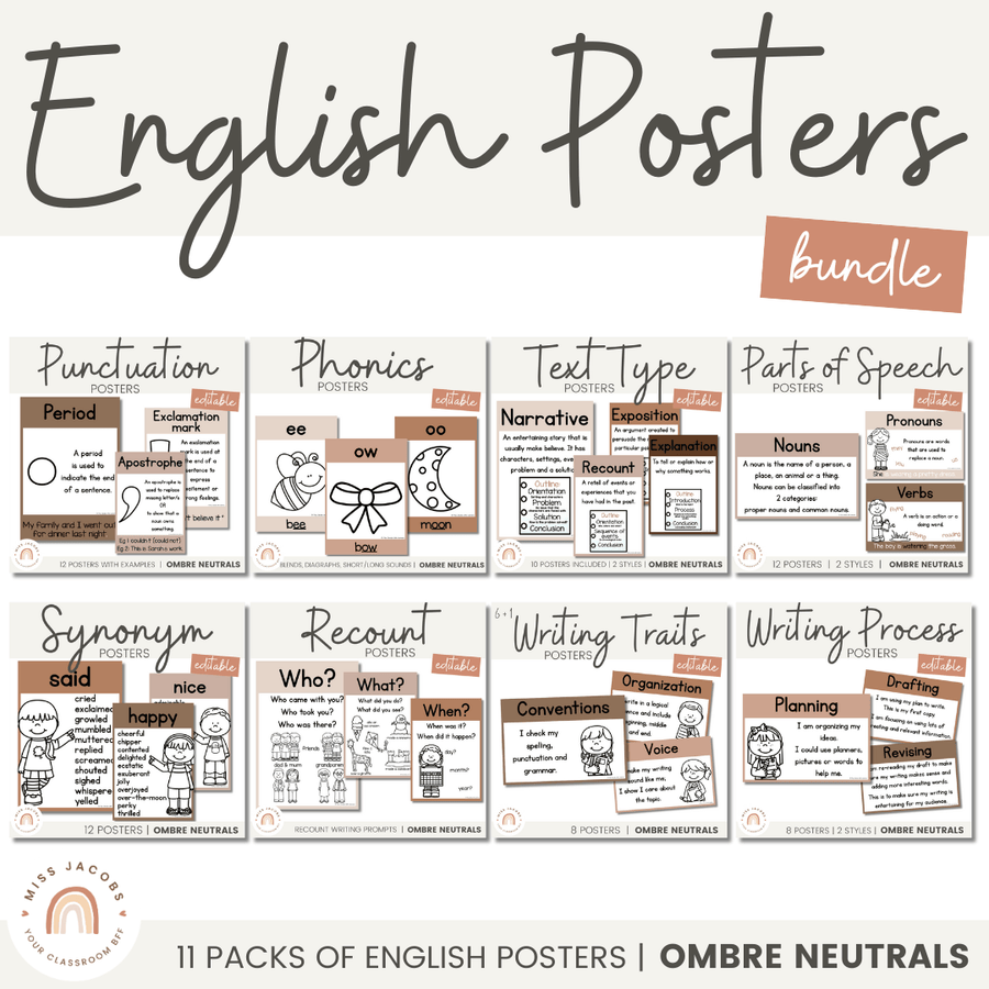 Ombre Neutrals Classroom Theme - Miss Jacobs Little Learners - Miss ...