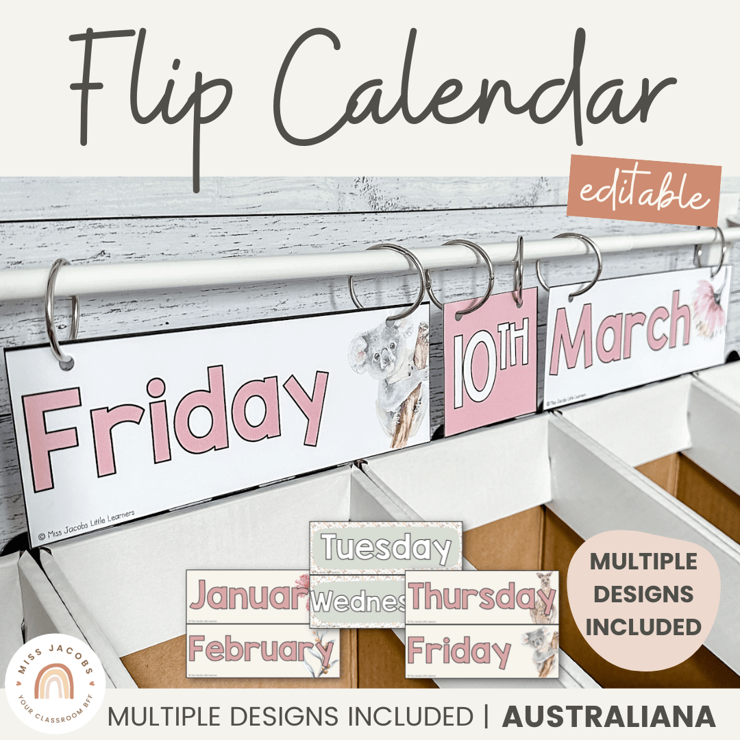 Flip Calendar - Australiana Classroom Decor