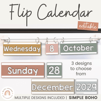 Flip Calendar | Simple Boho Classroom Decor | Editable – Miss Jacobs ...