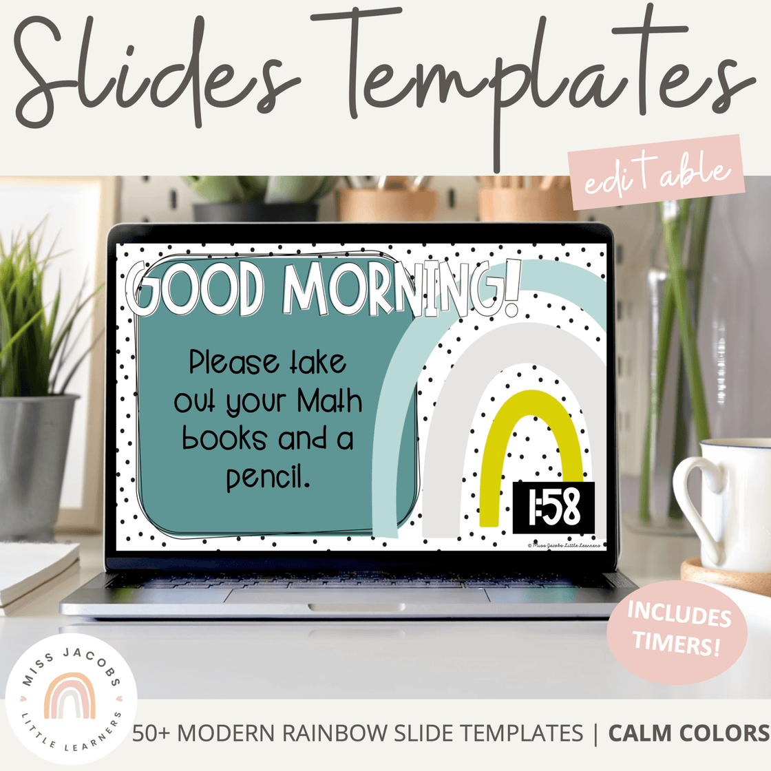 Google Morning Slides & PowerPoint Templates - Rainbow Calm Colors