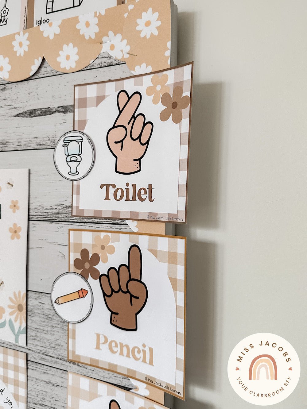 Hand Signals | Daisy Gingham Neutrals Classroom Decor - Miss Jacobs ...
