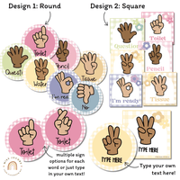 Hand Signals | Daisy Gingham Pastels Classroom Decor | Editable - Miss ...