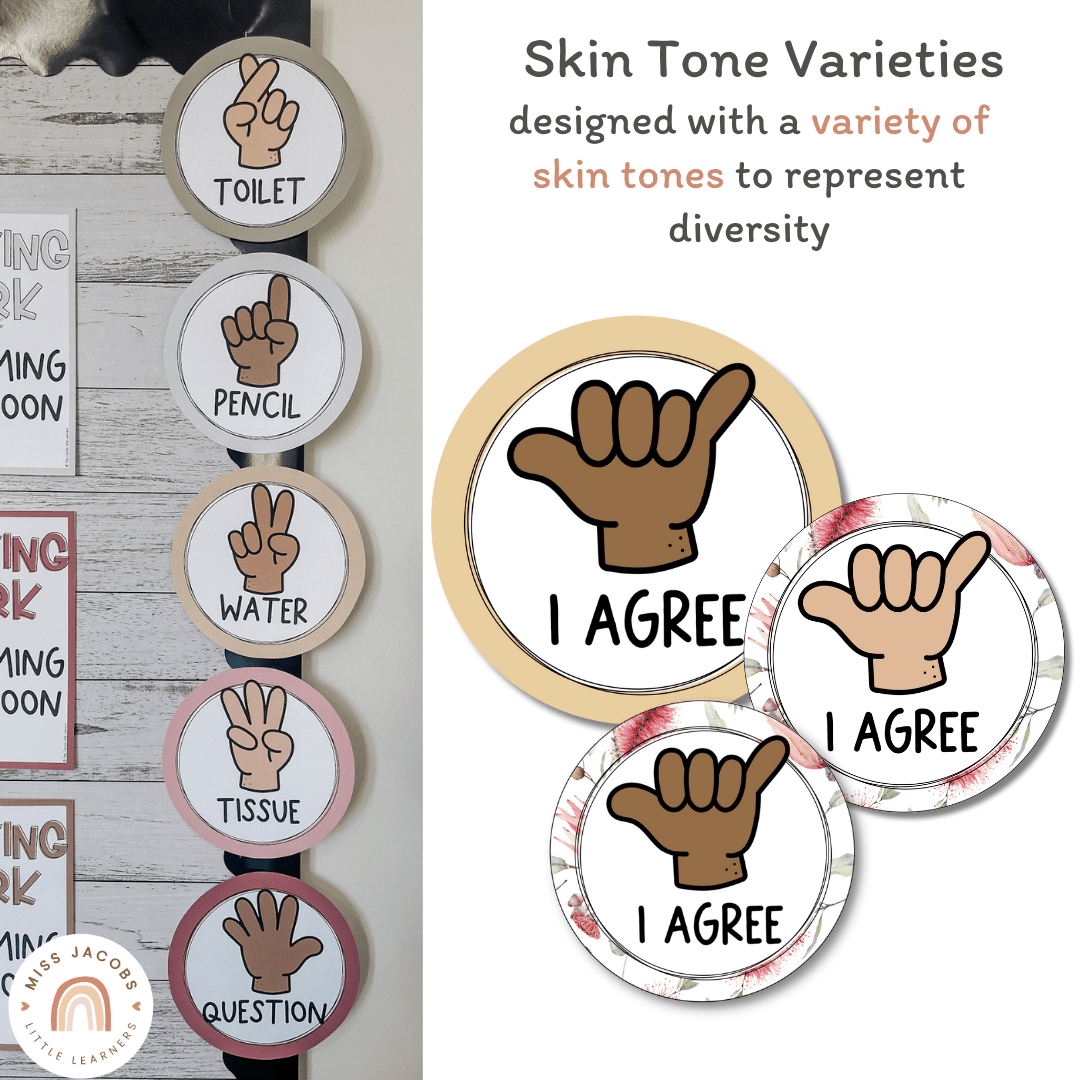 Hand Signals Posters - Australiana Classroom Decor - Default Title