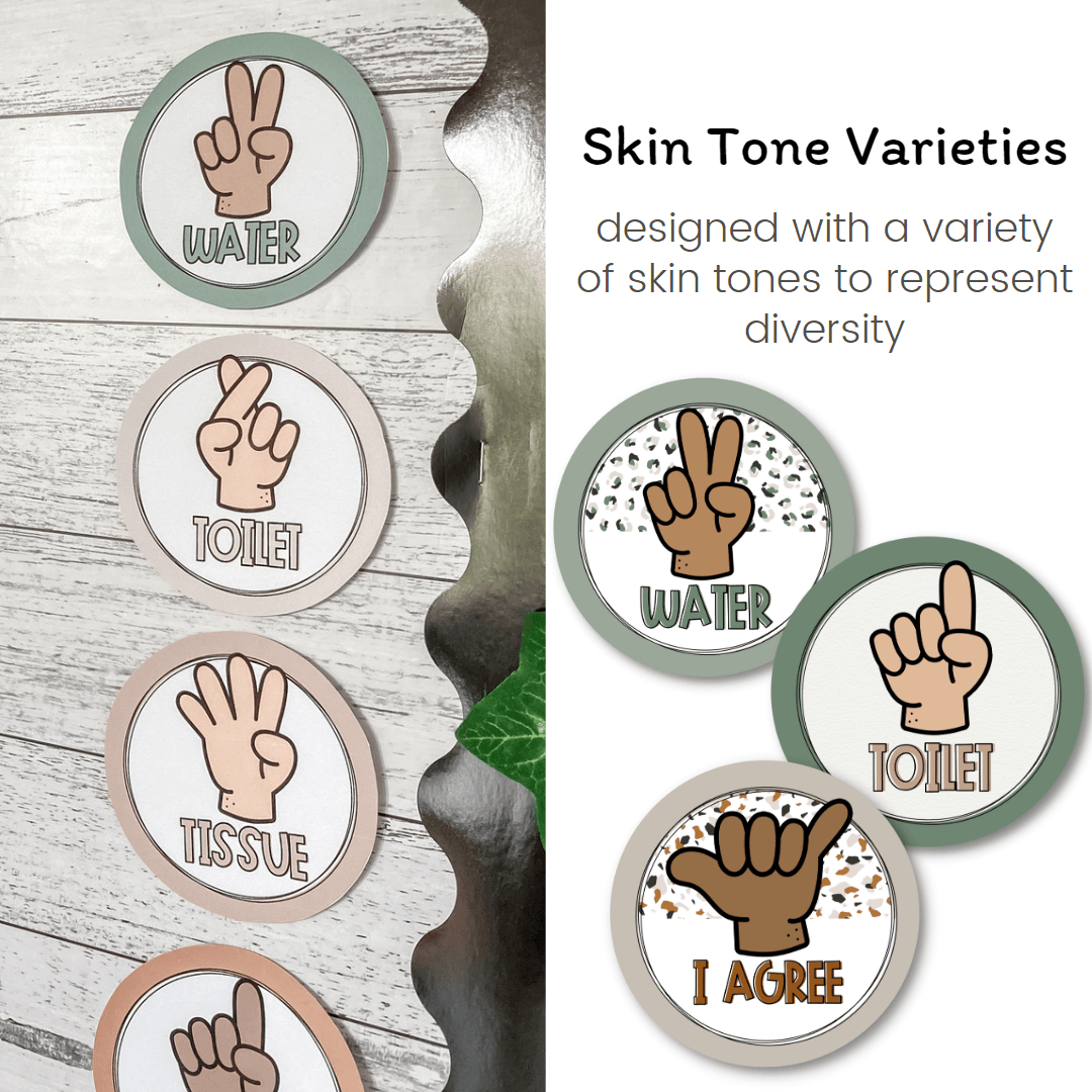 Hand Signals Posters - Modern Jungle Classroom Decor
