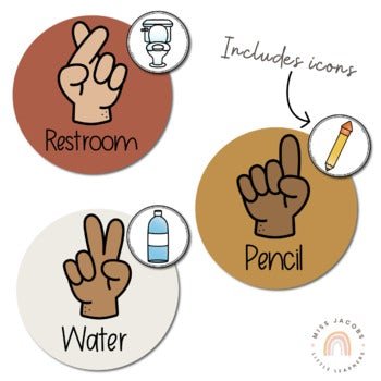 Hand Signals Posters | Desert Neutrals Classroom Decor | EDITABLE | BO ...