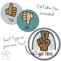 Hand Signals Posters - Rainbow Calm Colors Decor