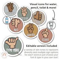 Hand Signals Posters | SIMPLE BOHO | EDITABLE