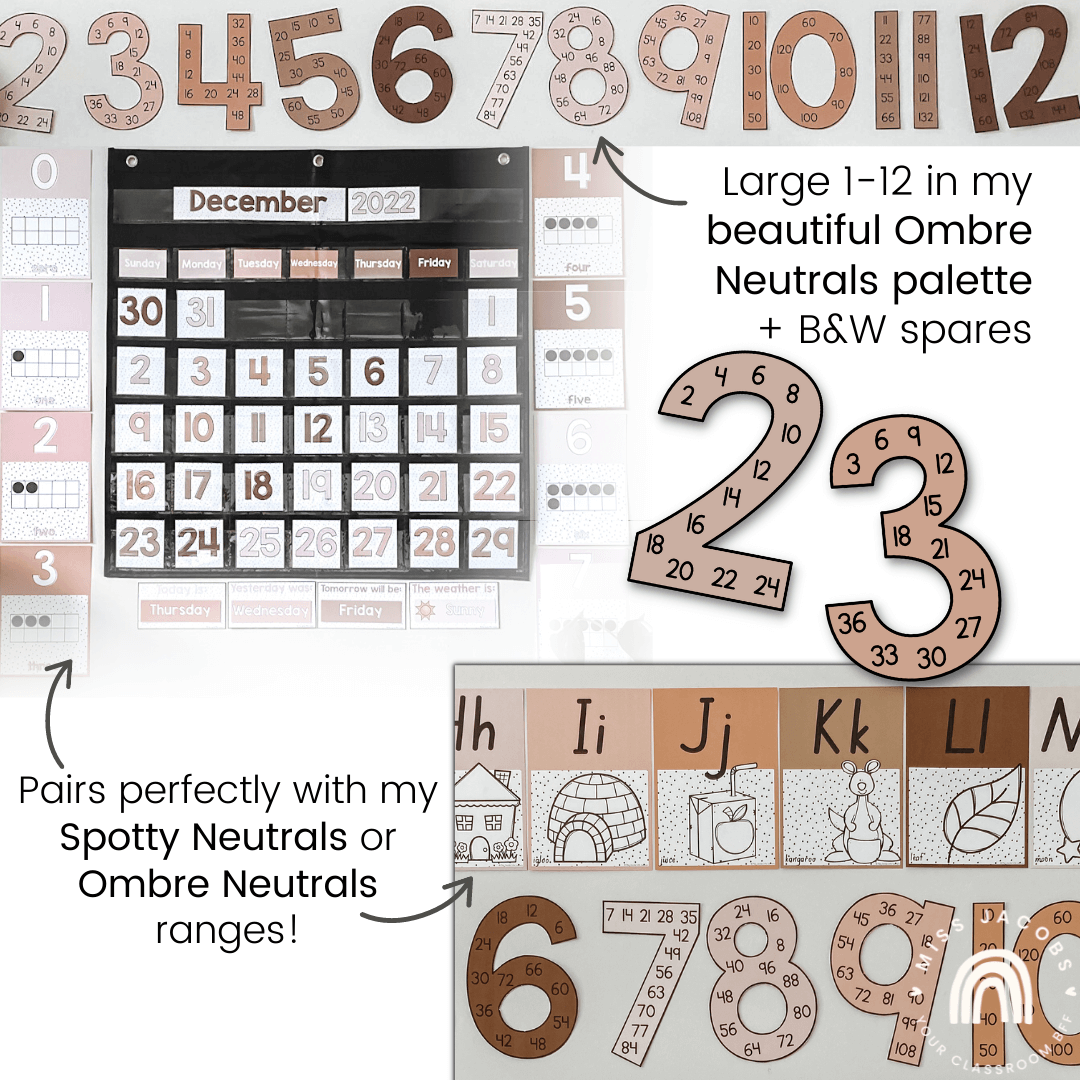 Large Skip Counting Display | Multiples Number Display | Spotty Neutra