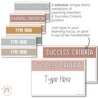 Learning Intentions | SIMPLE BOHO | EDITABLE