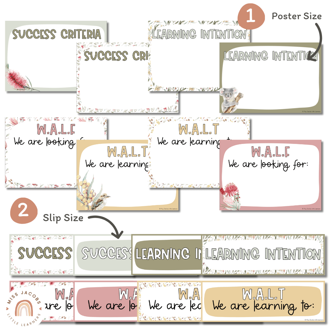 Learning Intentions & Success Criteria Posters | Australiana