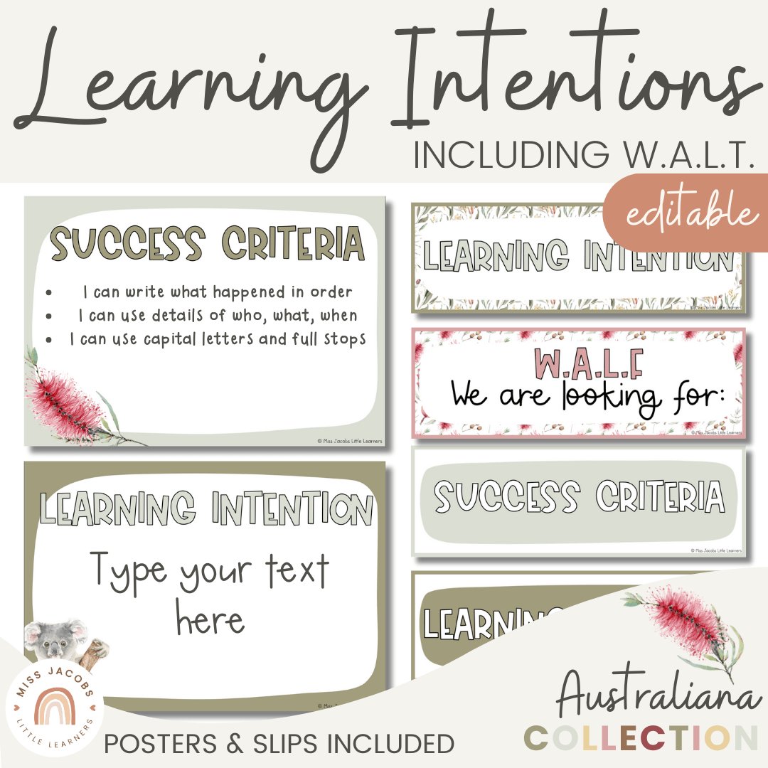 Learning Intentions & Success Criteria Posters | Australiana
