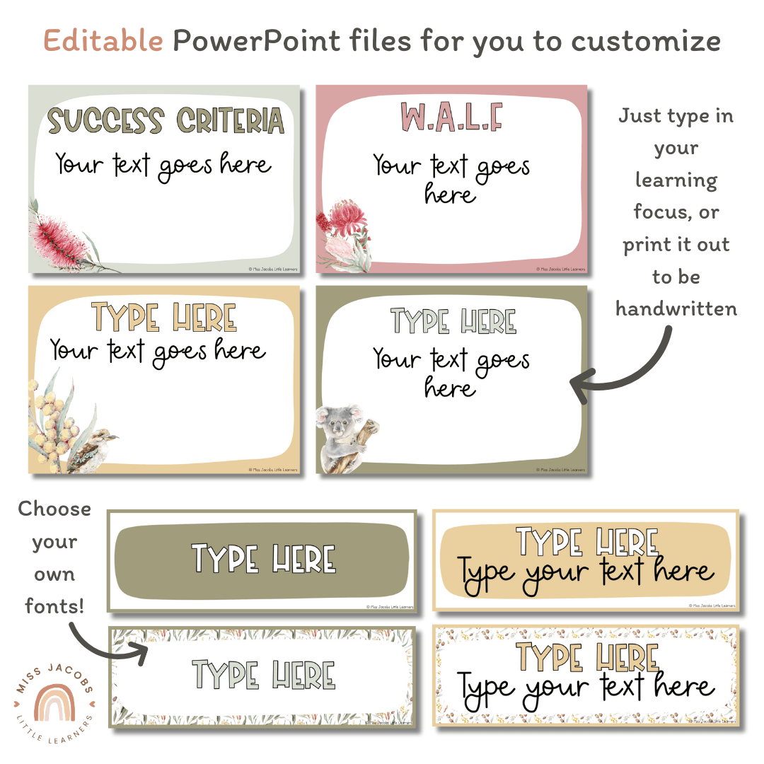 Learning Intentions & Success Criteria Posters | Australiana