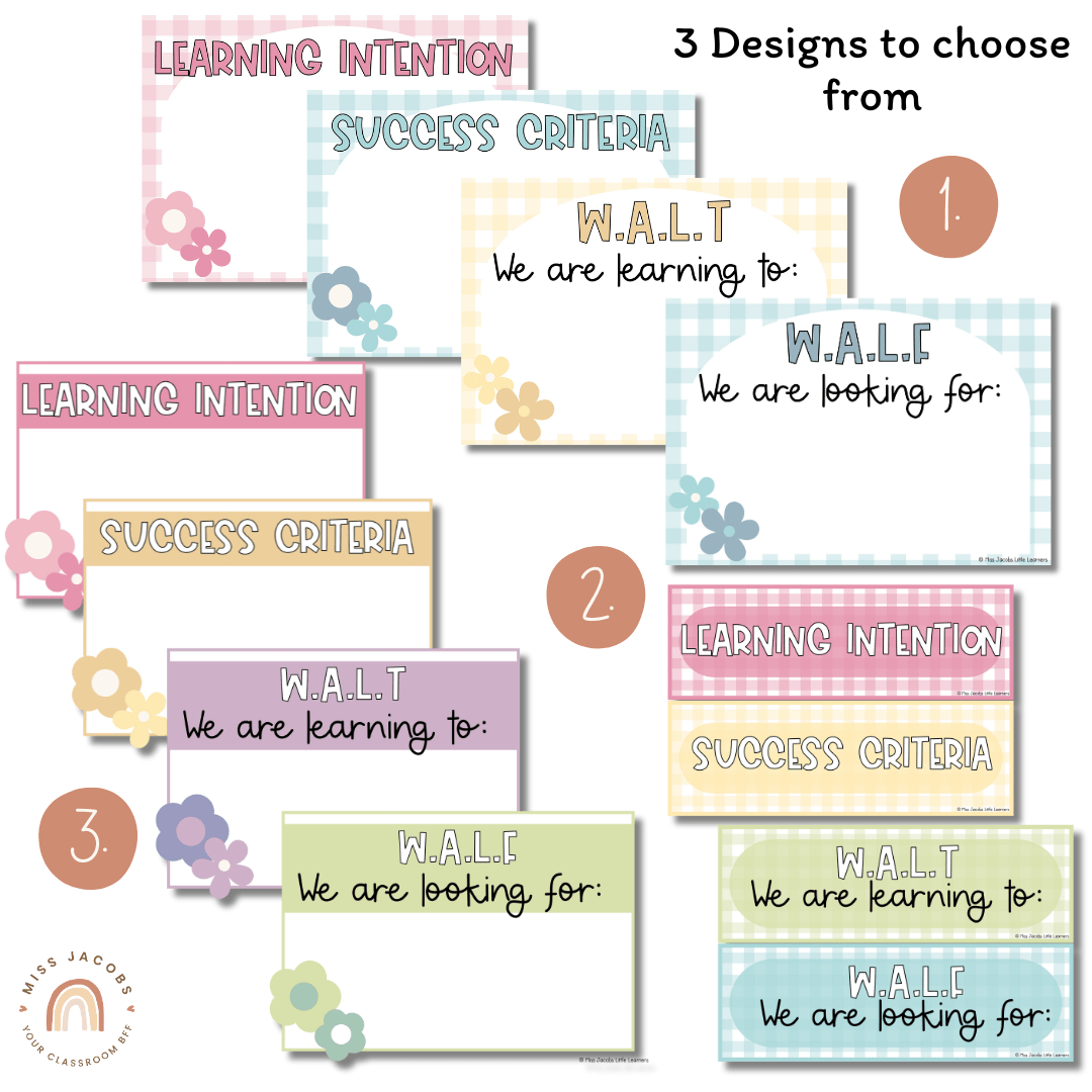 Learning Intentions & Success Criteria Posters | WALT and WALF | Daisy ...