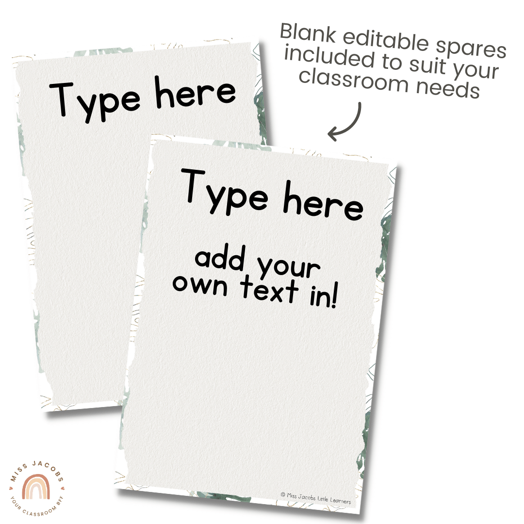 Math Operations Posters | Modern Jungle Math Classroom Decor