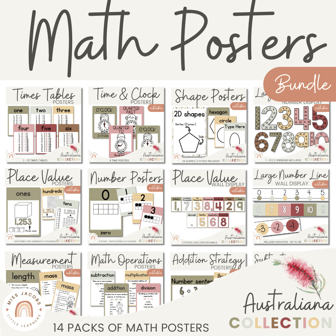 Math Posters Bundle | AUSTRALIANA | Australian Flora and Fauna ...
