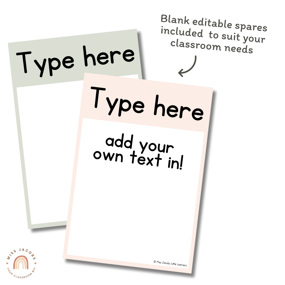 Math Posters Bundle | Daisy Gingham Neutrals Classroom Decor | Editabl ...