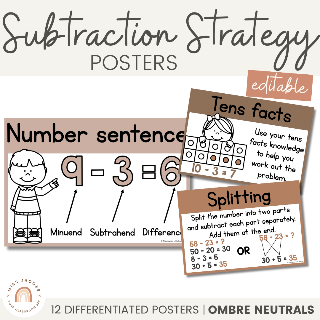 Math Posters Bundle | Ombre Neutrals Classroom Decor - Miss Jacobs ...