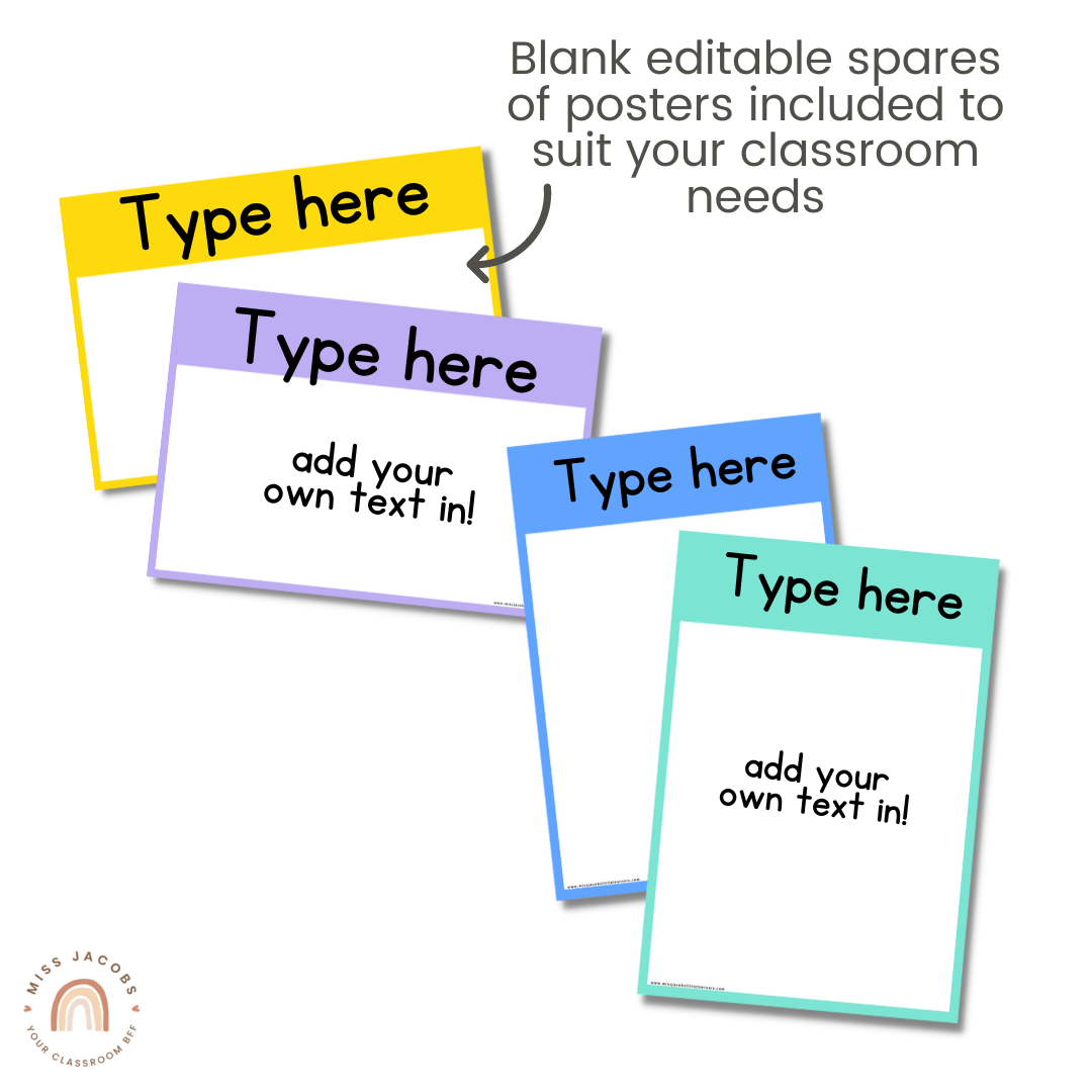 MATH POSTERS BUNDLE | RAINBOW BRIGHTS - Default Title - Miss Jacobs ...