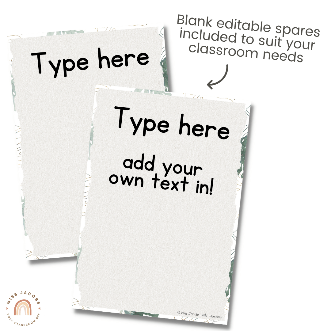 Measurement Posters - Modern Jungle Classroom Decor