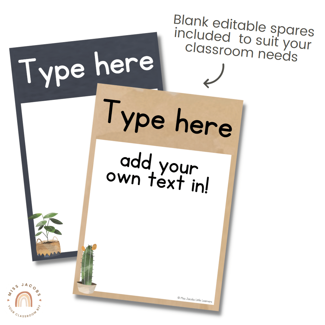Measurement Posters - Boho Plants Classroom Decor