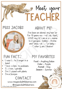 Meet the Teacher Template - Modern Jungle