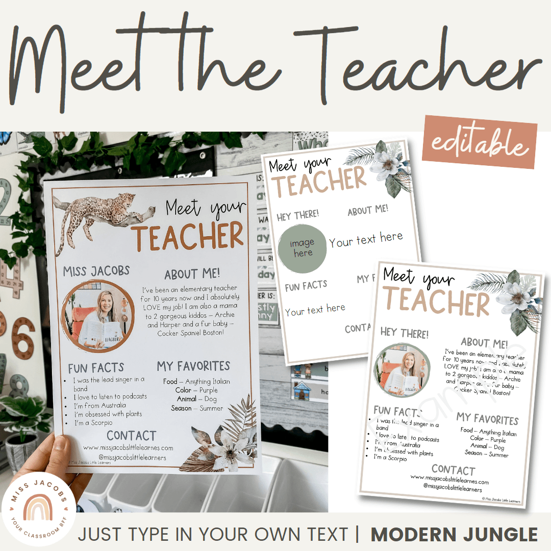 Meet the Teacher Template - Modern Jungle