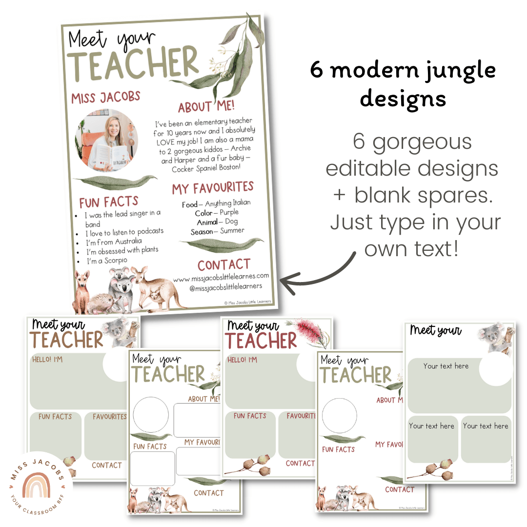 Meet the Teacher Template - Miss Jacobs Little Learners