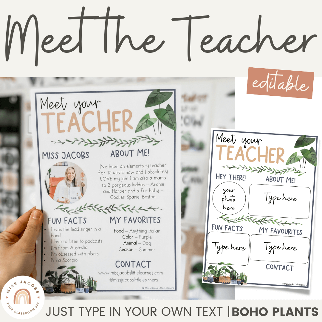 Boho Plants Classroom Theme - Miss Jacobs Little Learners - Miss Jacobs ...