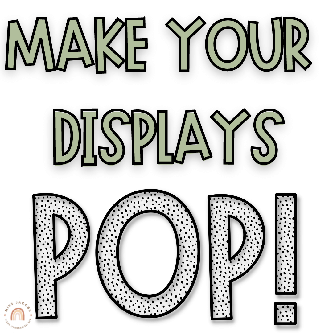 Bulletin Board Letters - Boho Plants Classroom Decor