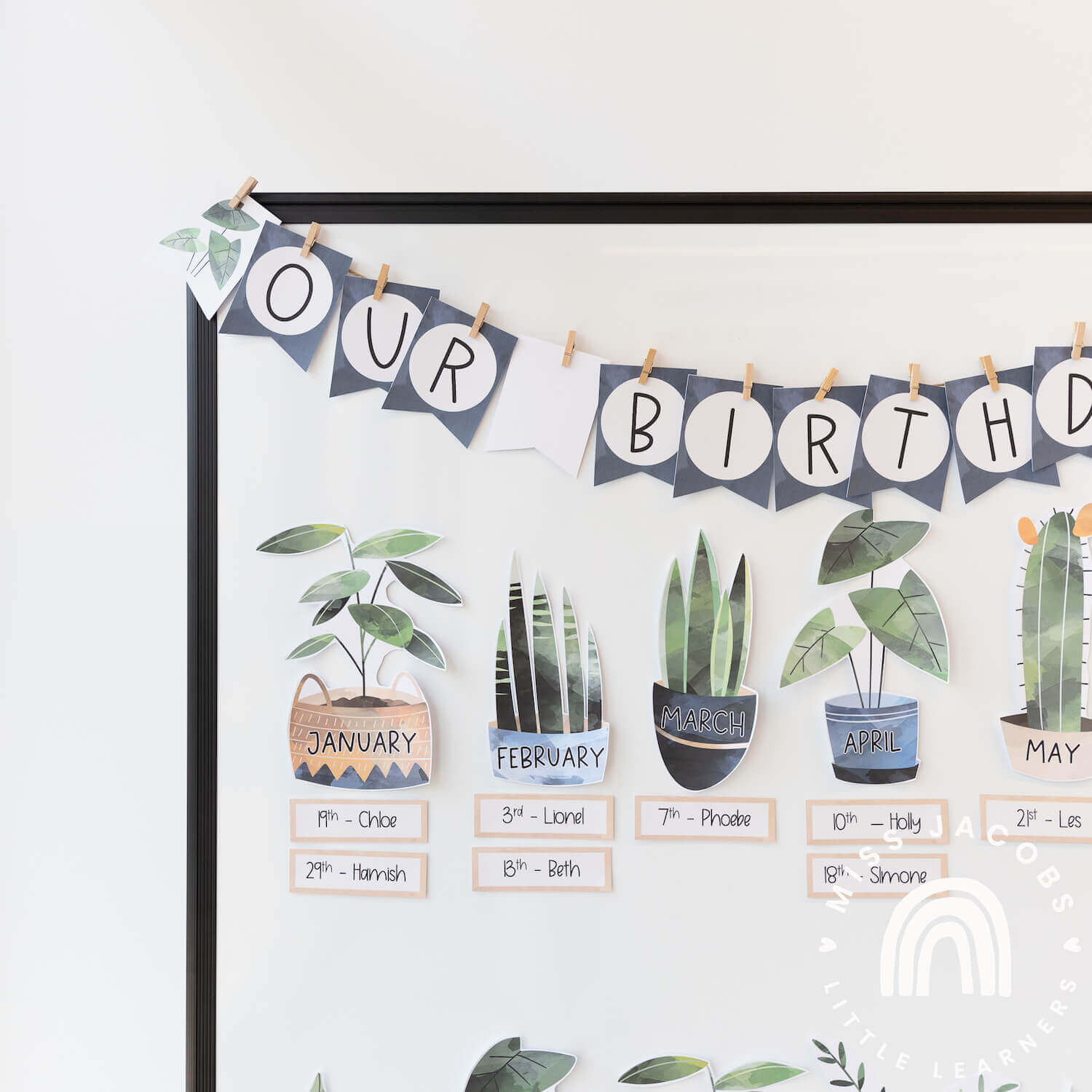 Birthday Display - Boho Plants Bulletin Board Classroom Decor
