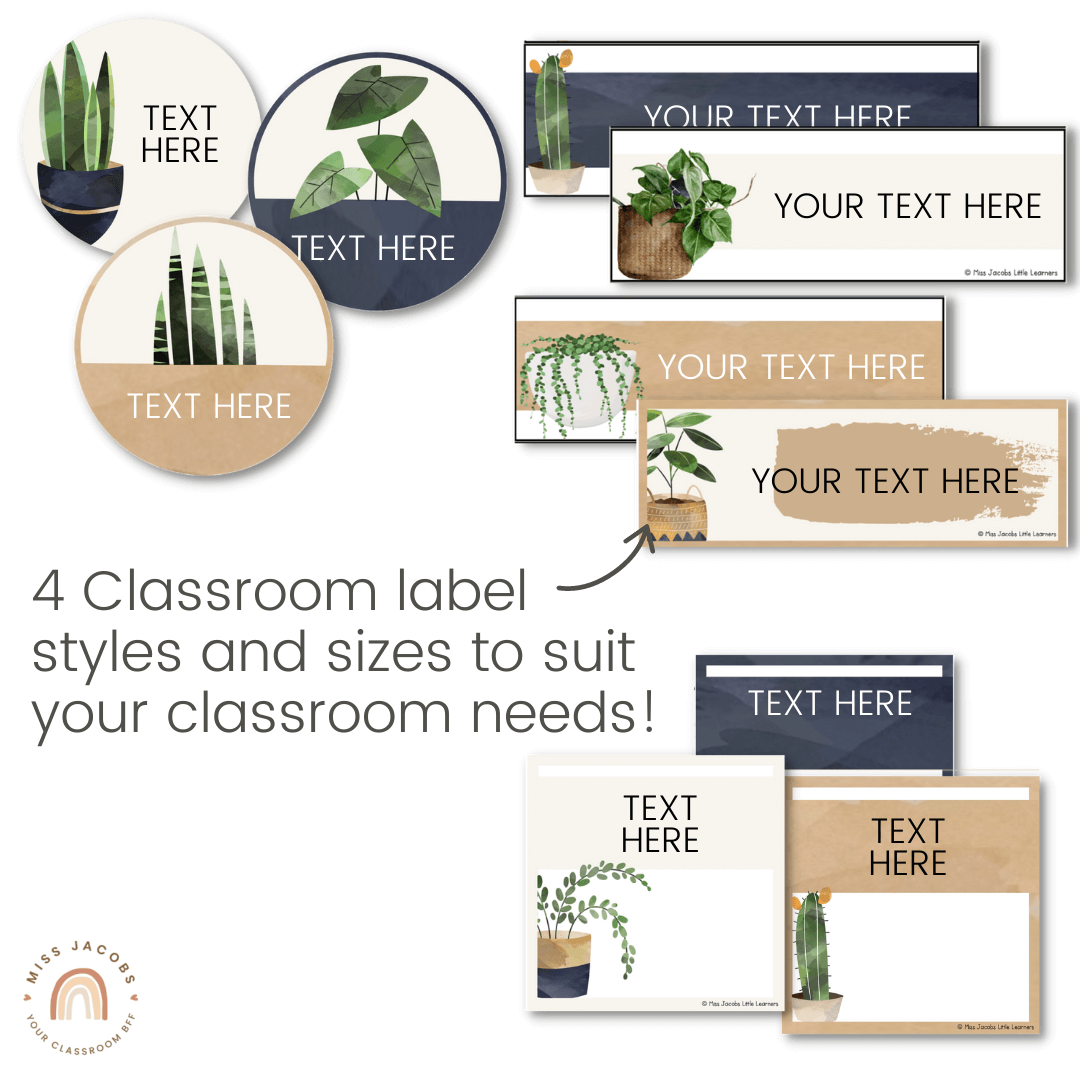 Boho Plants Classroom Collection - Miss Jacobs Little Learners - Miss ...