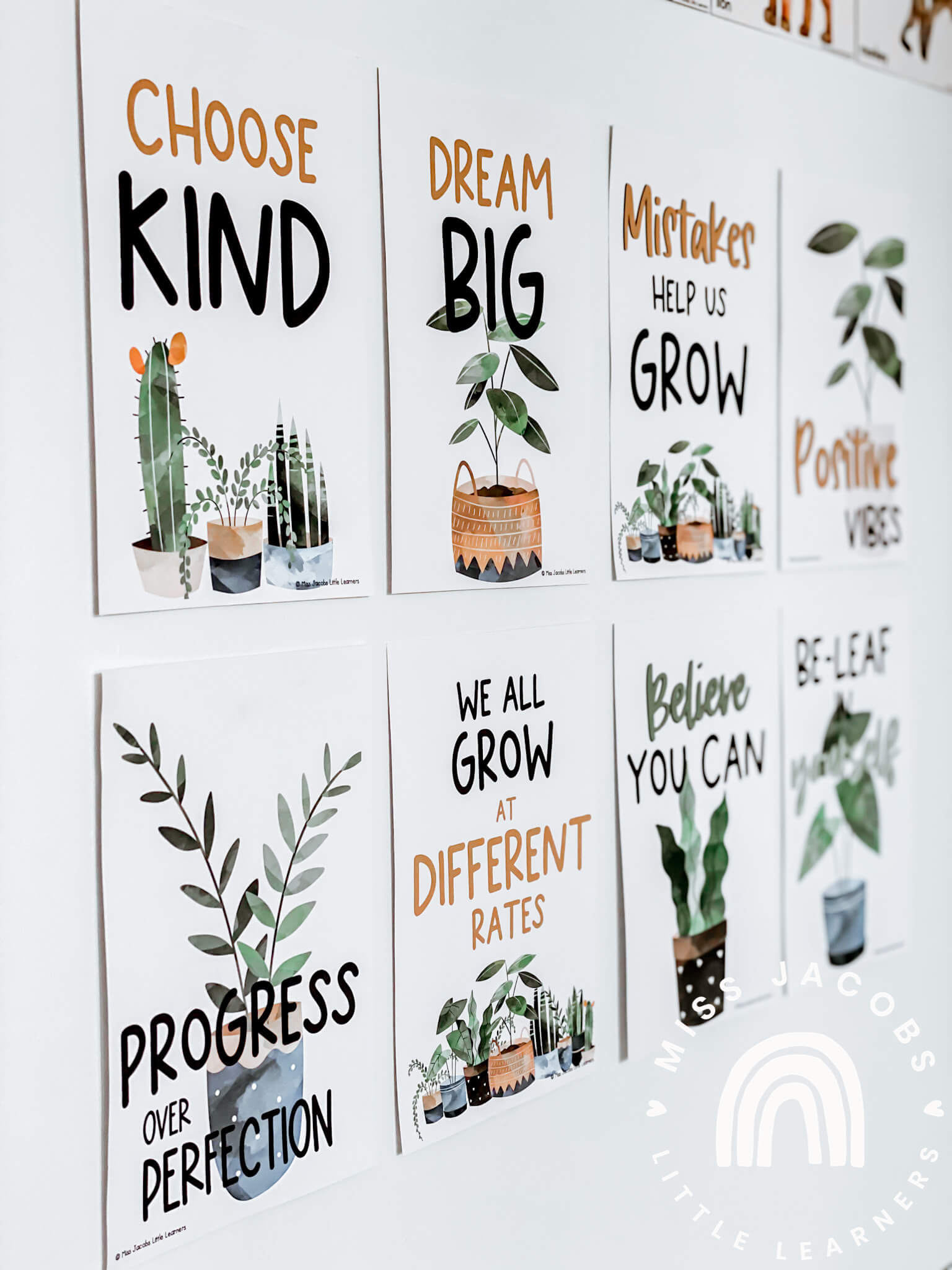Inspirational Classroom Posters - Boho Plants Decor