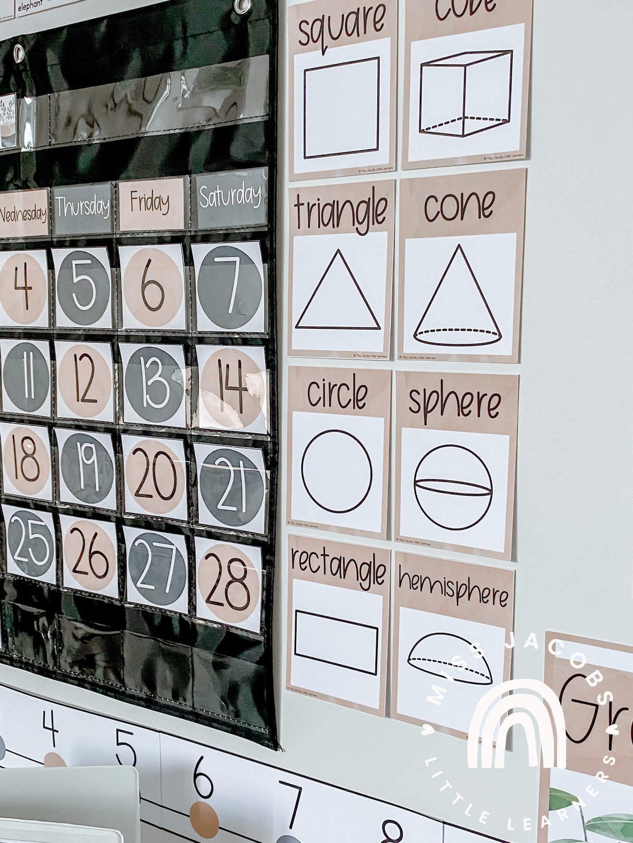 2D & 3D Shape Posters - Boho Plants Classroom Decor