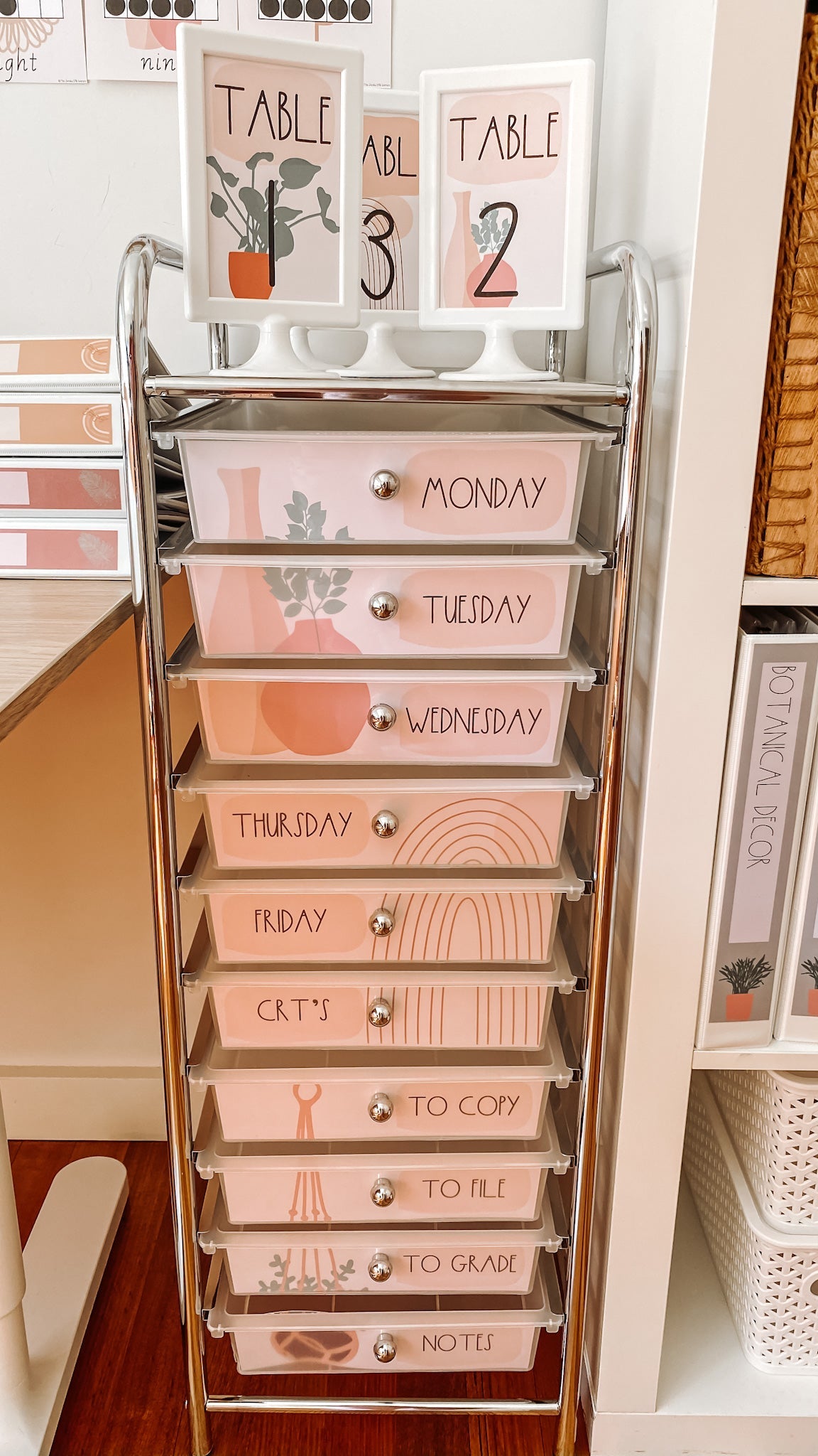 Modern Boho Vibes 10 Drawer Trolley Labels | Editable - Default Title