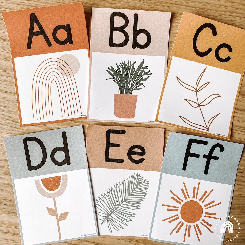 Modern Boho Vibes Alphabet Posters | Neutral Classroom Decor