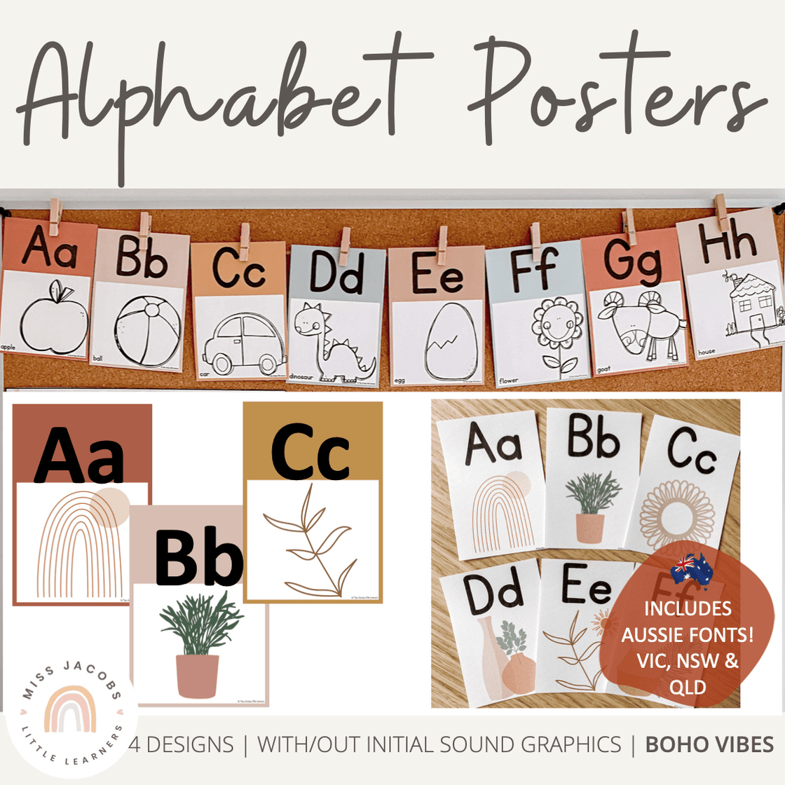 Modern Boho Vibes Alphabet Posters | Neutral Classroom Decor – Miss ...